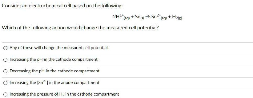 SOLVED: Consider an electrochemical cell based on the following: 2H1+aq ...