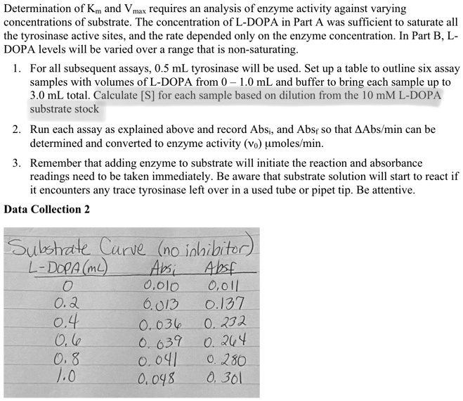 determination of km and vmax requires an analysis of enzyme activity ...
