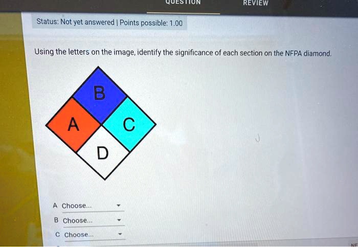 Quon REVIEW Status: Not yet answered Points possible: Using the letters ...