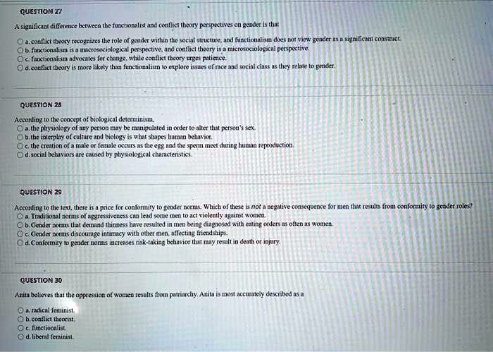 SOLVED: A significant difference between the functionalist and conflict ...