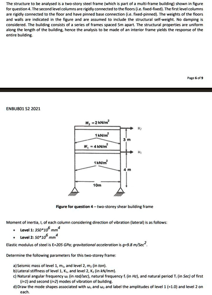 the structure to be analysed is two story steel frame which is part of multi frame building ...