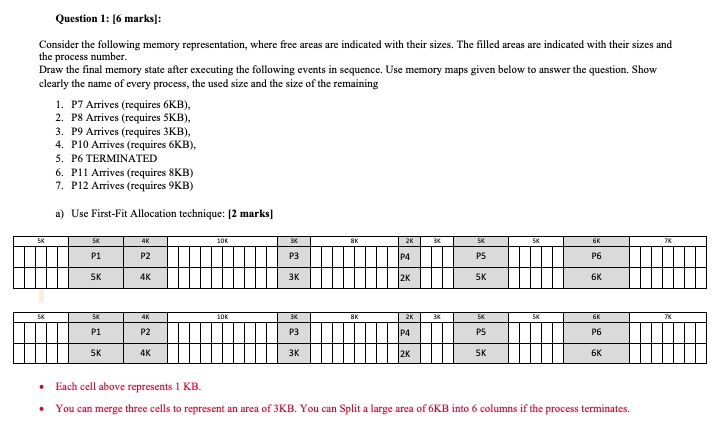 SOLVED: Question 1: [6 marks]: Consider the following memory ...