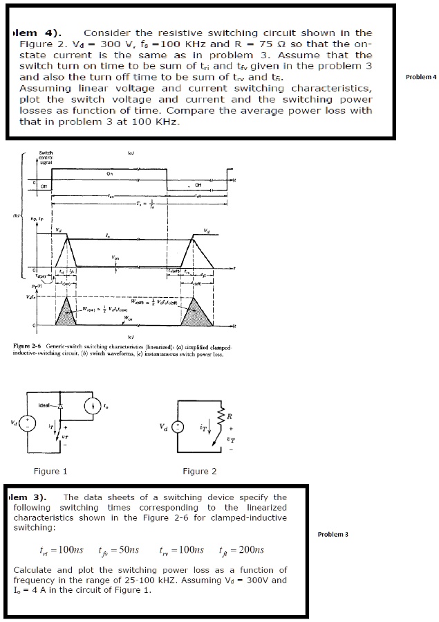 SOLVED: Consider the resistive switching circuit shown in Figure 2. Vd = 300 V, fs = 100 KHz ...