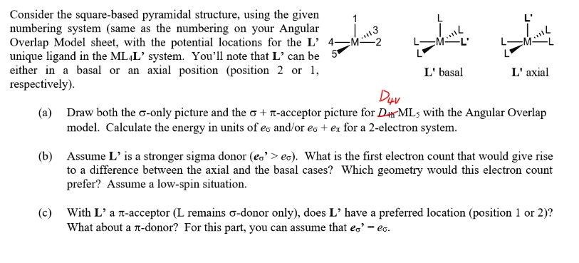 SOLVED: Consider the square-based pyramidal structure, using the given ...