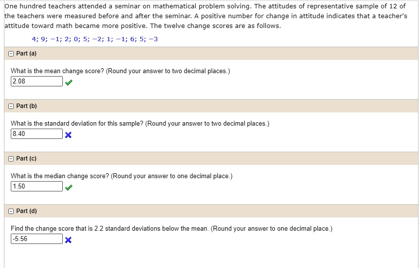 SOLVED: One hundred teachers attended a seminar on mathematical problem ...