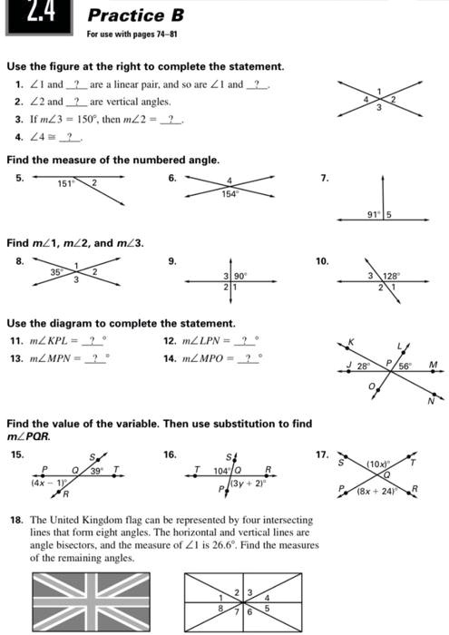SOLVED: L4 Practice B For use with pages 74 Use the figure at the right ... SOLVED: L4 Practice B For use with pages 74 Use the figure at the right ...