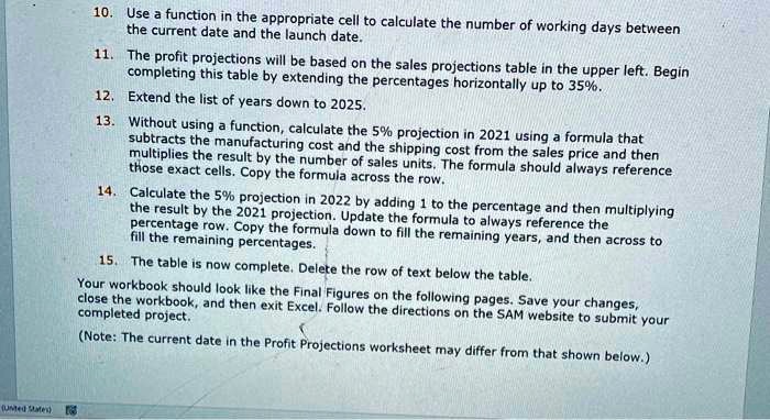 10. Use a function in the appropriate cell to calculate the number of ...