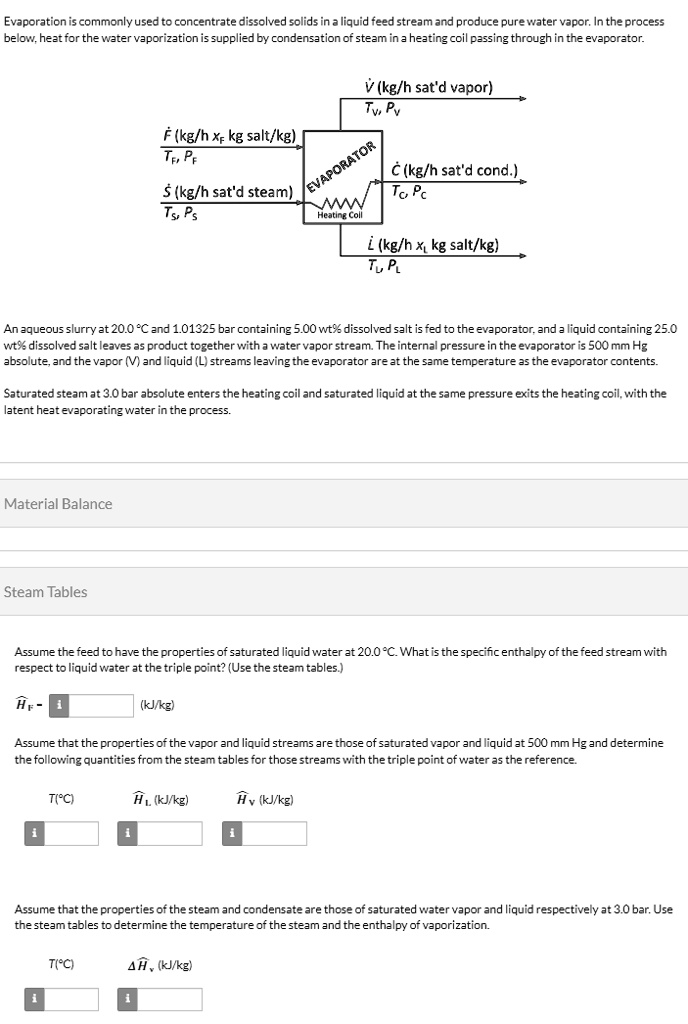 SOLVED: Evaporation is commonly used to concentrate dissolved solids in ...
