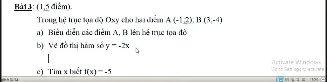 Solved Text Bà I 1 5 Ä‘iáƒm Trong HᇠTrá¥c Tá A đᙠOxy