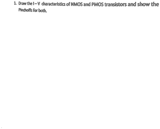 Solved Draw The I V Characteristics Of Nmos And Pmos Transistors And