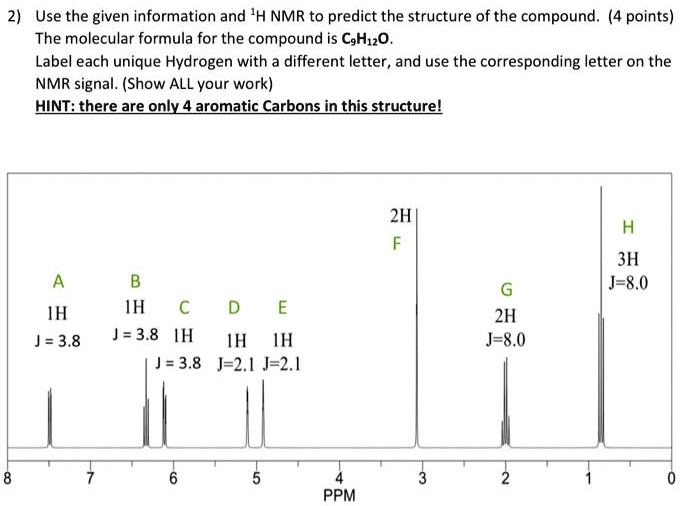 SOLVED: Use the given information and 'H NMR to predict the structure ...
