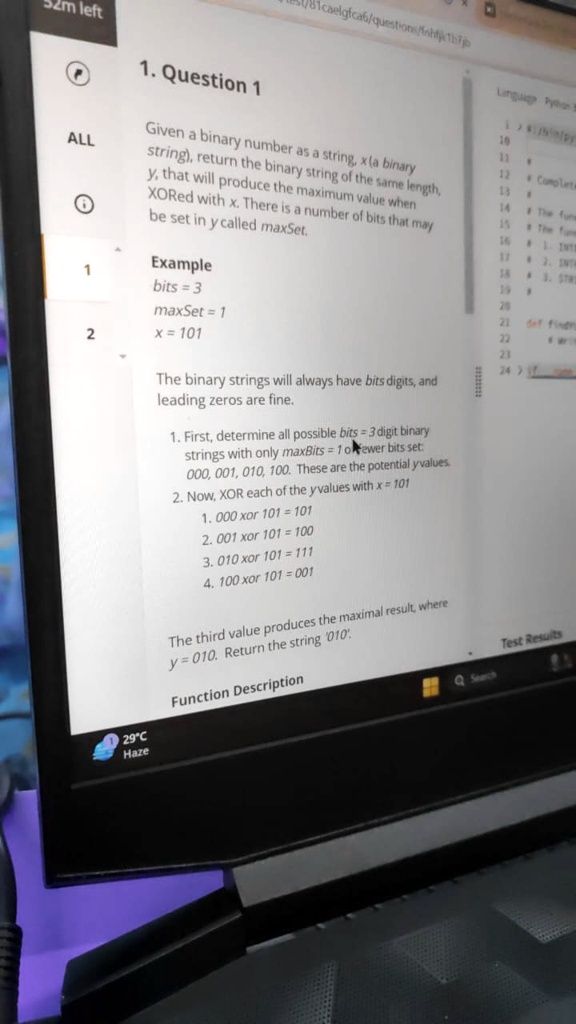 Solved Given A Binary Number As A String Xa Binary String Return The Binary String Of The