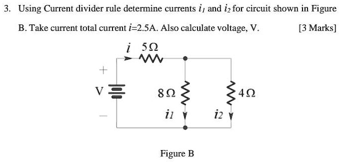 SOLVED: Using the Current Divider Rule, determine the currents i1 and iz for the circuit shown ...