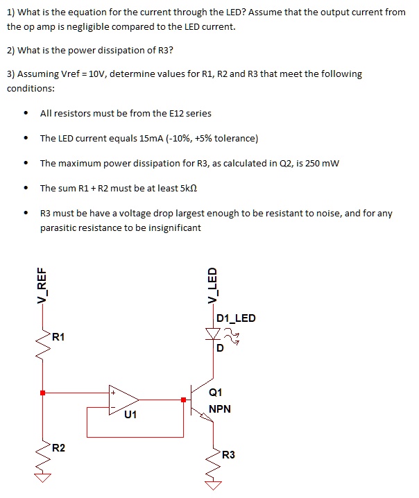 Solved 1 What Is The Equation For The Current Through The Led Assume