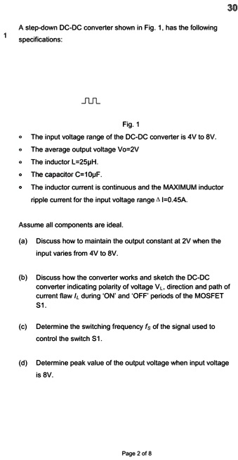 VIDEO solution: A step-down DC-DC converter shown in Fig.1 has the following specifications: Fig ...
