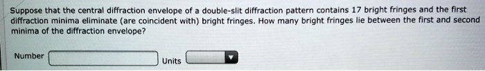SOLVED: Suppose that the central diffraction envelope of double-slit ...