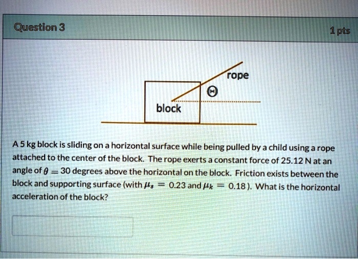 Solved Question 3 Pts Rope Block As Kg Block Is Sliding On A