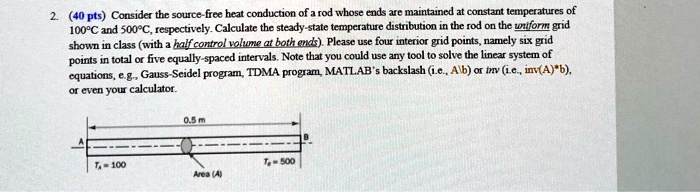 VIDEO solution: Consider the source-free heat conduction of a rod whose ...