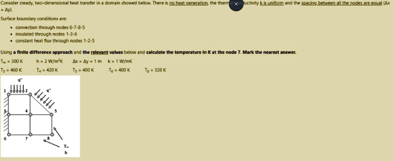SOLVED: Consider steady, two-dimensional heat transfer in a domain ...