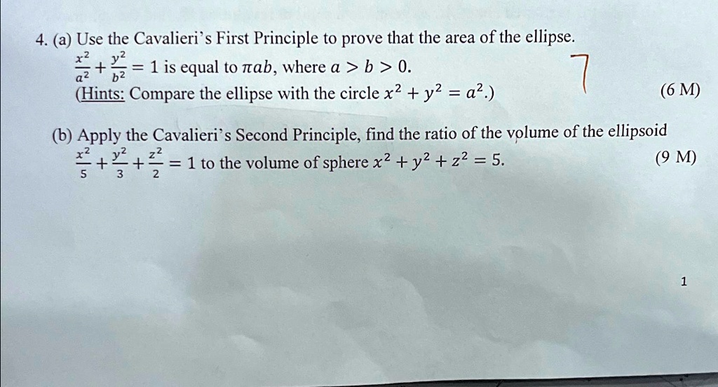 SOLVED: (a) Use the Cavalieri's First Principle to prove that the area ...