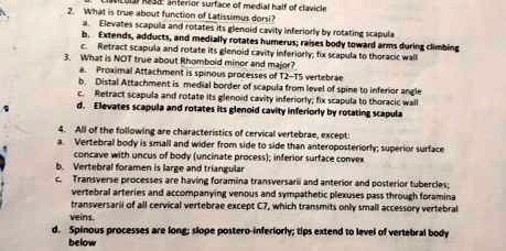 änterior surface of medial half of clavicle 2. What is true about ...