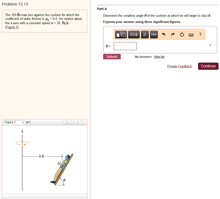 SOLVED: Problem 13.72 Part A The 150-Ib man lies against the cushion ...