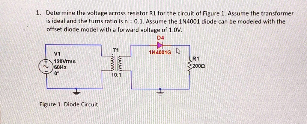 1. Determine the voltage across resistor R1 for the circuit of Figure 1 ...