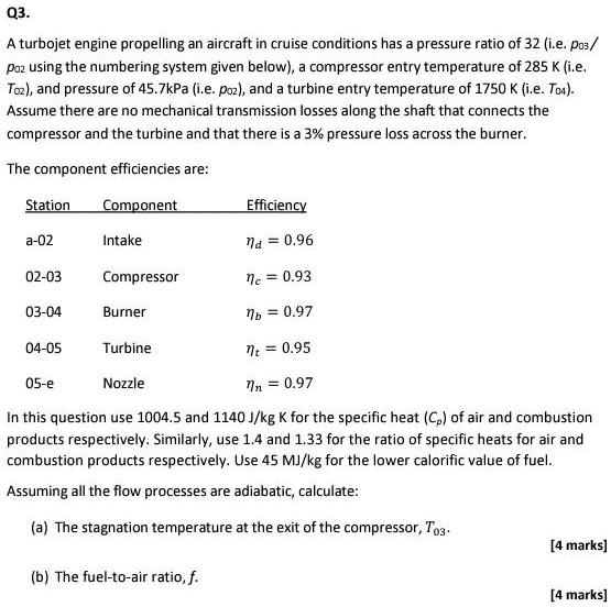 SOLVED: Need answer quickly. 03. A turbojet engine propelling an ... SOLVED: Need answer quickly. 03. A turbojet engine propelling an ...