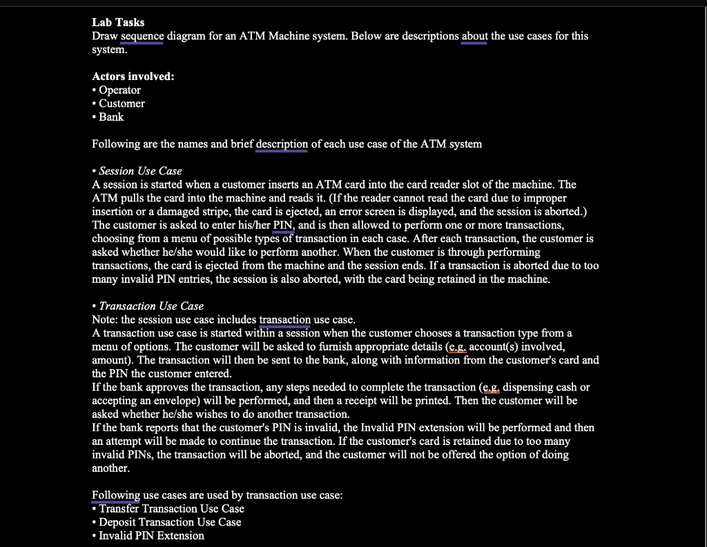 SOLVED: Each use case requires one sequence diagram. Please do not solve it the same as the ones ...