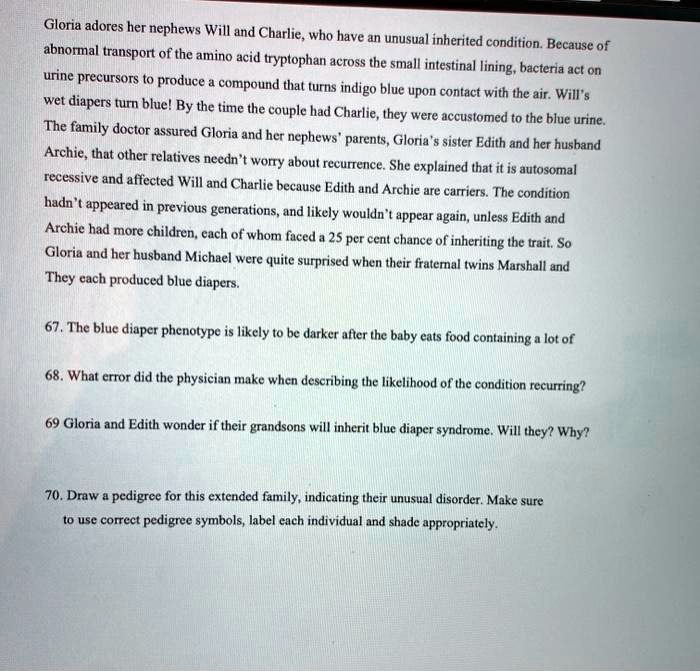 SOLVED: Gloria adores her nephews Will and Charlie, who have an unusual ...