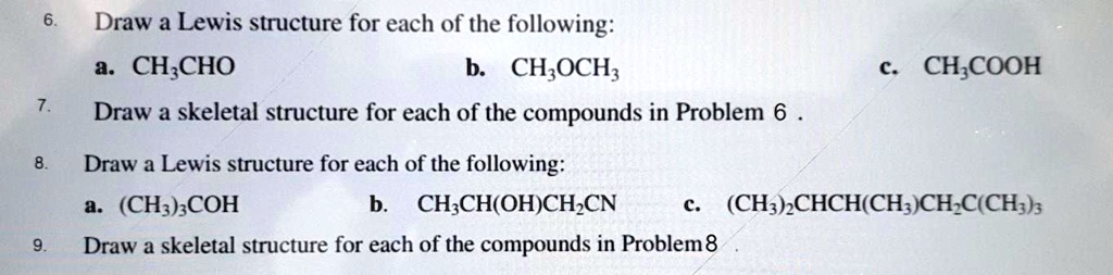 SOLVED: Draw a Lewis structure for each of the following: CH;CHO b. CH ...