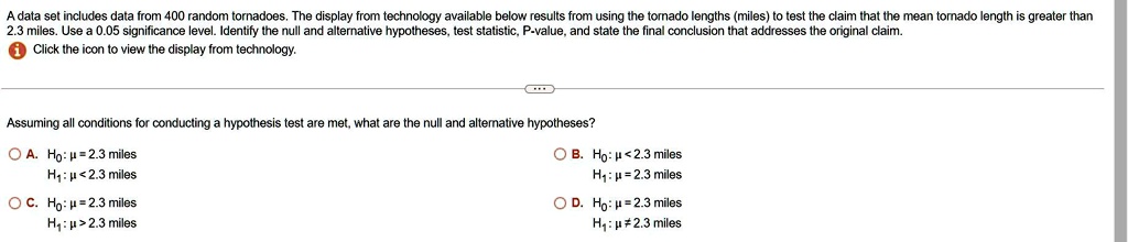 SOLVED: A data set includes data from 400 random tornadoes.The display from technology available ...