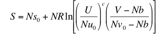 SOLVED: A gas has the following fundamental entropy relation: S = Ns0 ...