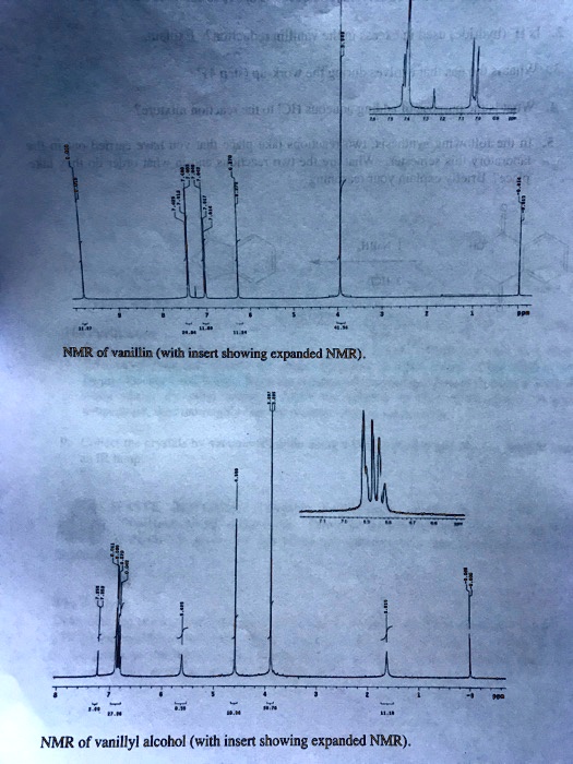 SOLVED: NBR of vanillin (with insert showing expanded NMR) NMR of ...