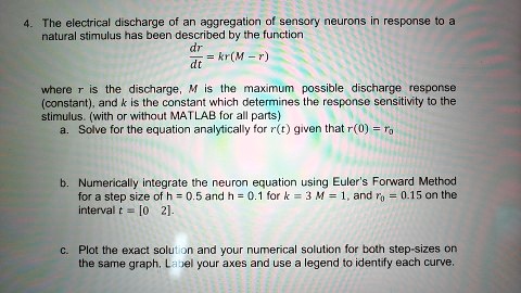 SOLVED: The electrical discharge of an aggregation of sensory neurons in response to a natural ...