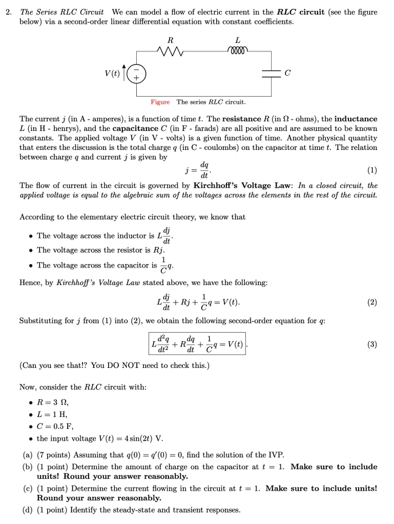 The series rlc circuit we can model flow of electric current...