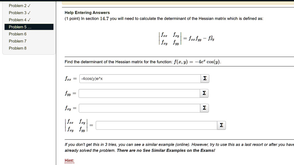 SOLVED:Problem 2 v Problem 3 Help Entering Answers point) In section 14 ... SOLVED:Problem 2 v Problem 3 Help Entering Answers point) In section 14 ...