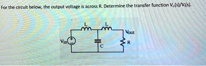Solved For The Circuit Below The Output Voltage Is Across R
