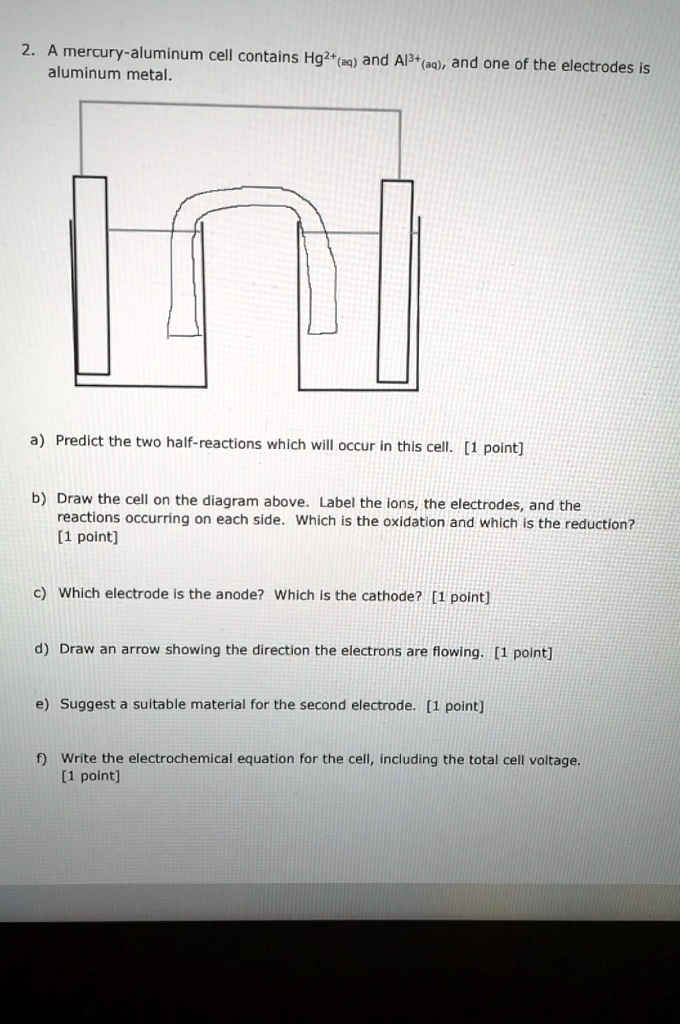 SOLVED:A mercury-aluminum cell contains Hg2t(eq) and Al?* (aal and ...