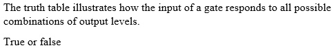 SOLVED: The truth table illustrates how the input of a gate responds to ...