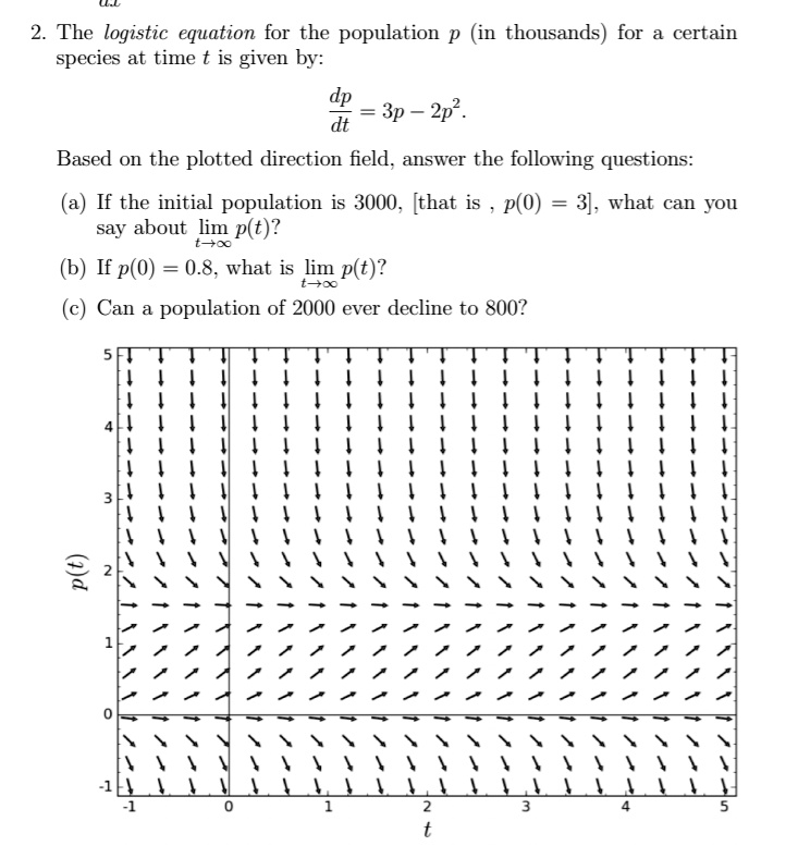 [GET ANSWER] 2 the logistic equation for the population p in thousands for a certain species at ...
