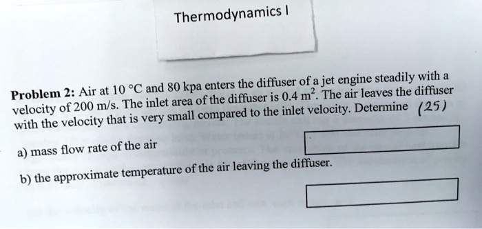 SOLVED: Thermodynamics I Problem 2: Air at 10Â°C and 80 kPa enters the ...