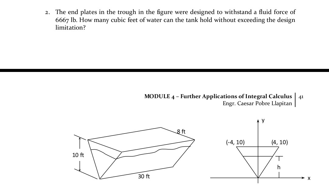 2. The end plates in the trough in the figure were designed to ...