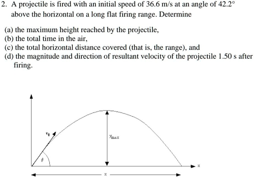 2 a projectile is fired with an initial speed of 366 ms at an angle of 4220 above the horizontal ...