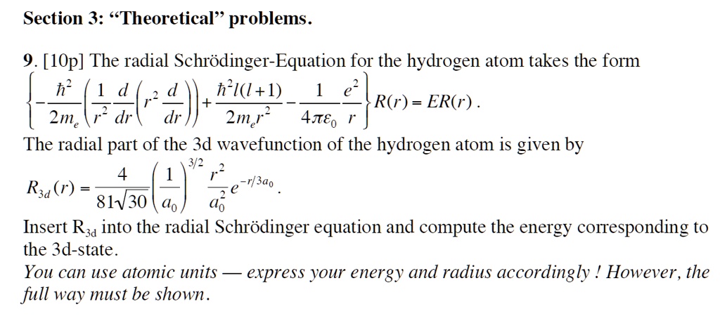 Schrodinger Equation Hydrogen Atom