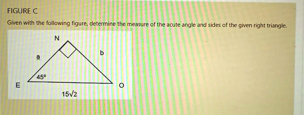 SOLVED: Given the following figure, determine the measure of the acute ... SOLVED: Given the following figure, determine the measure of the acute ...