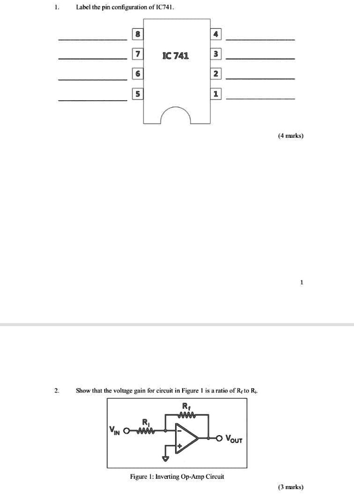 VIDEO solution: Label the pin configuration of IC741 8 7 IC741 3 6 15 ...
