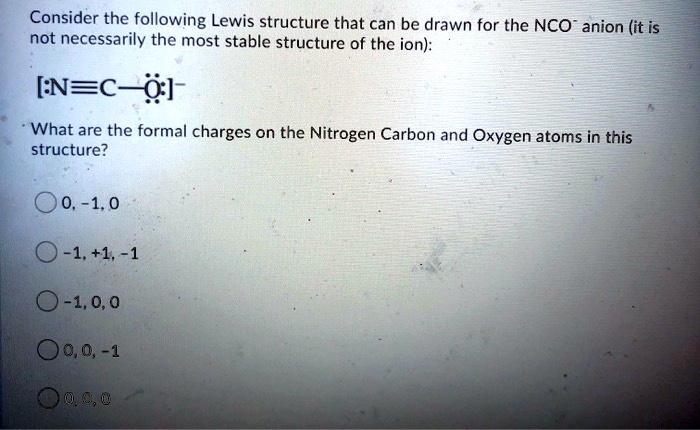 SOLVED: Consider the following Lewis structure that can be drawn for ...