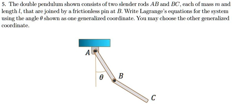 SOLVED: Use Lagrange's principle to write the equations of motion for this system. The double ...