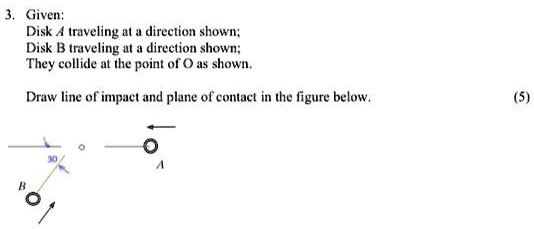 SOLVED: 3. Given: Disk A traveling at a direction shown; Disk B traveling at a direction shown ...